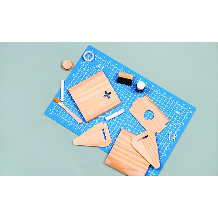 Kit creativ, educativ, de constructie pentru copii, 18 piese, Pusculita ...