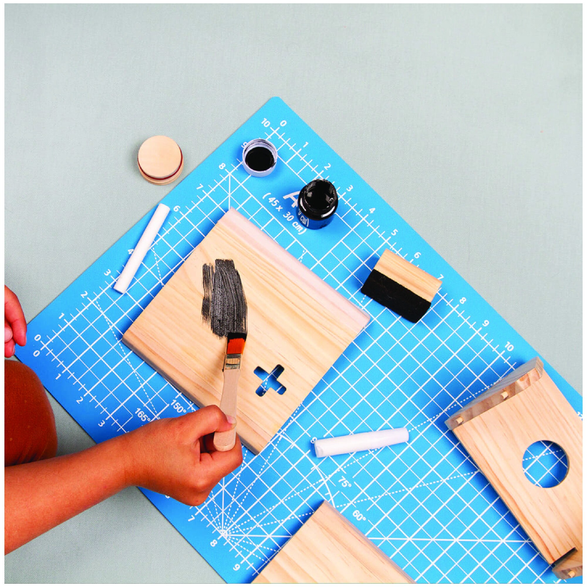 Kit creativ, educativ, de constructie pentru copii, 18 piese, Pusculita ...