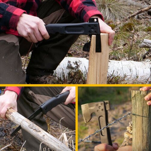 Kit supravietuire Camillus Camtrax Hatchet Axe Saw Tomahawk Camping 3 ...