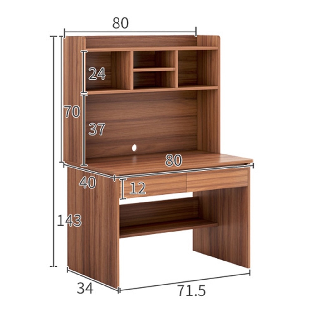 Birou cu rafturi si sertare, OT-610-Brown, 143 x 80 x 40, maro - eMAG.ro