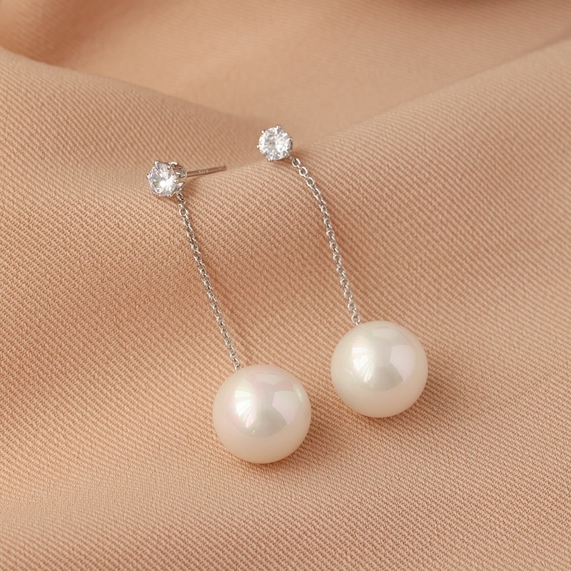 Set colier si cercei dama, Argint/Perle sintetice, Alb - eMAG.ro