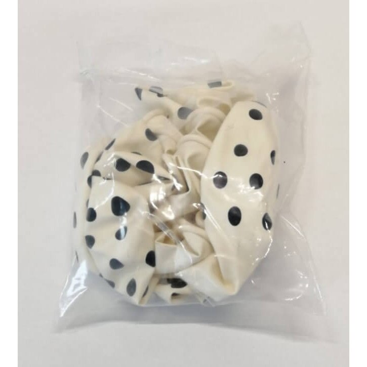 Set 10 Baloane latex alb cu buline negre 30cm - eMAG.ro