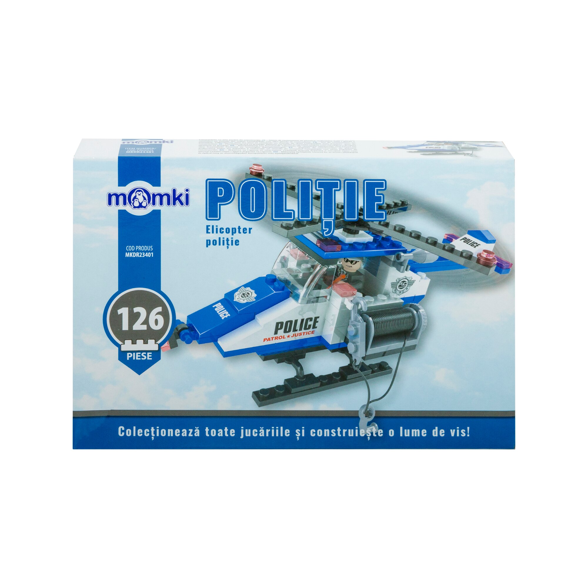 Set de constructie Momki, Elicopter politie - eMAG.ro