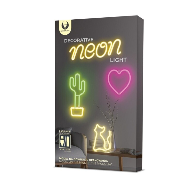 Neon decorativ LED Forever Light FLNEO1, model UNICORN, Baterii si USB ...