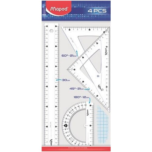 Set rigle, Maped, Plastic, 4 piese, Transparent - eMAG.ro