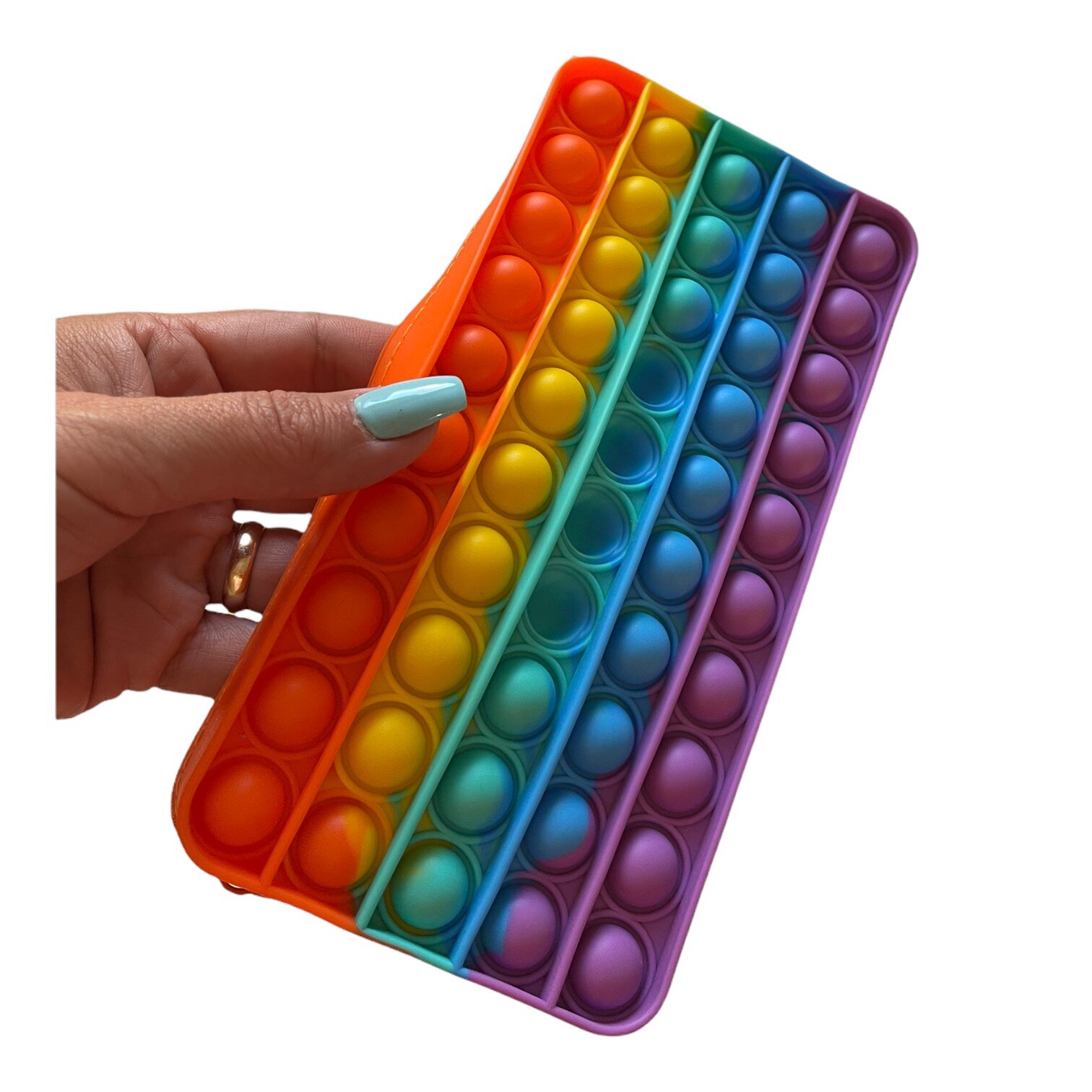 Penar cu fermoar Pop It Rainbow pentru scoala, gradinita, Fidget Toy ...