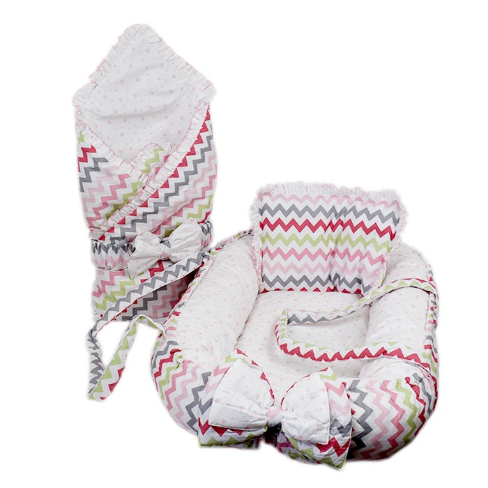 Cuib pentru copii cu marsupiu, AV Baby, Roz - eMAG.ro