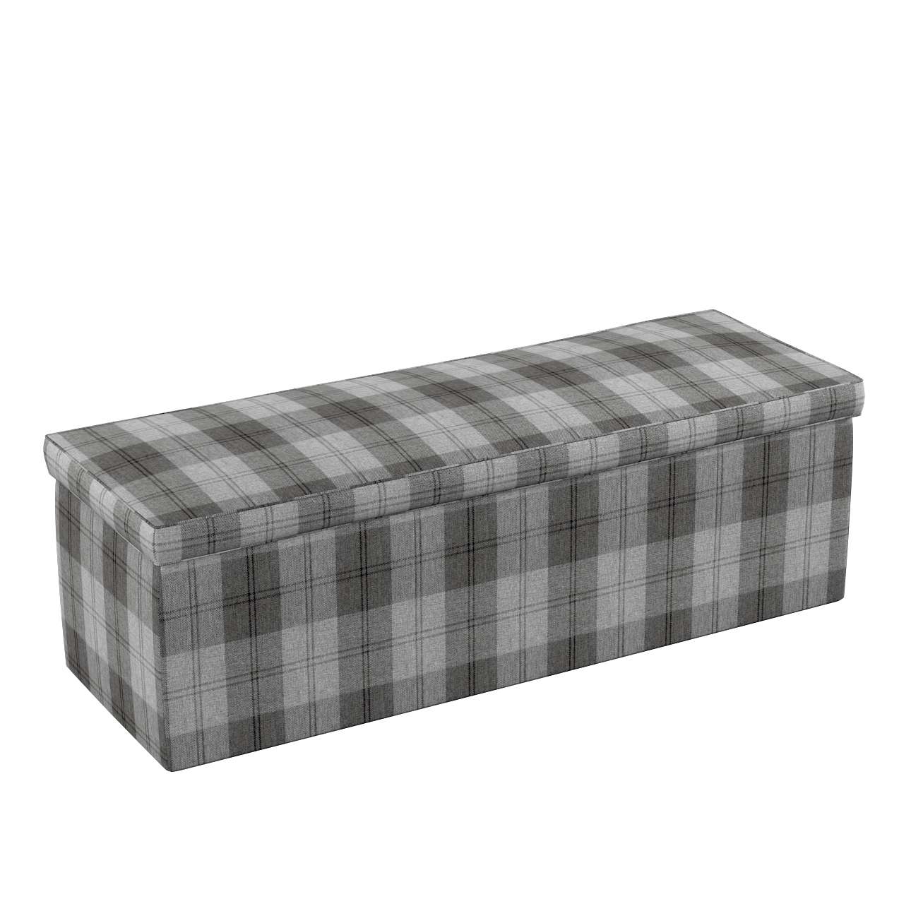 Taburet de depozitare tapitat, lemn, 526-115-75, gri/negru, 120 × 40 × ...