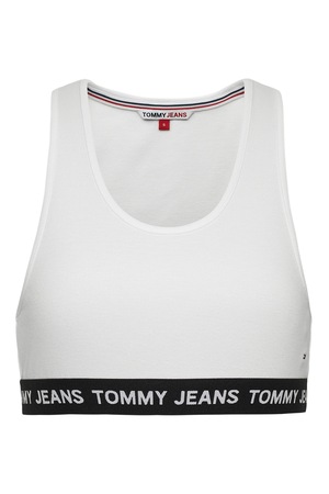 Tommy Jeans, Top crop cu banda logo, Alb, M - eMAG.ro