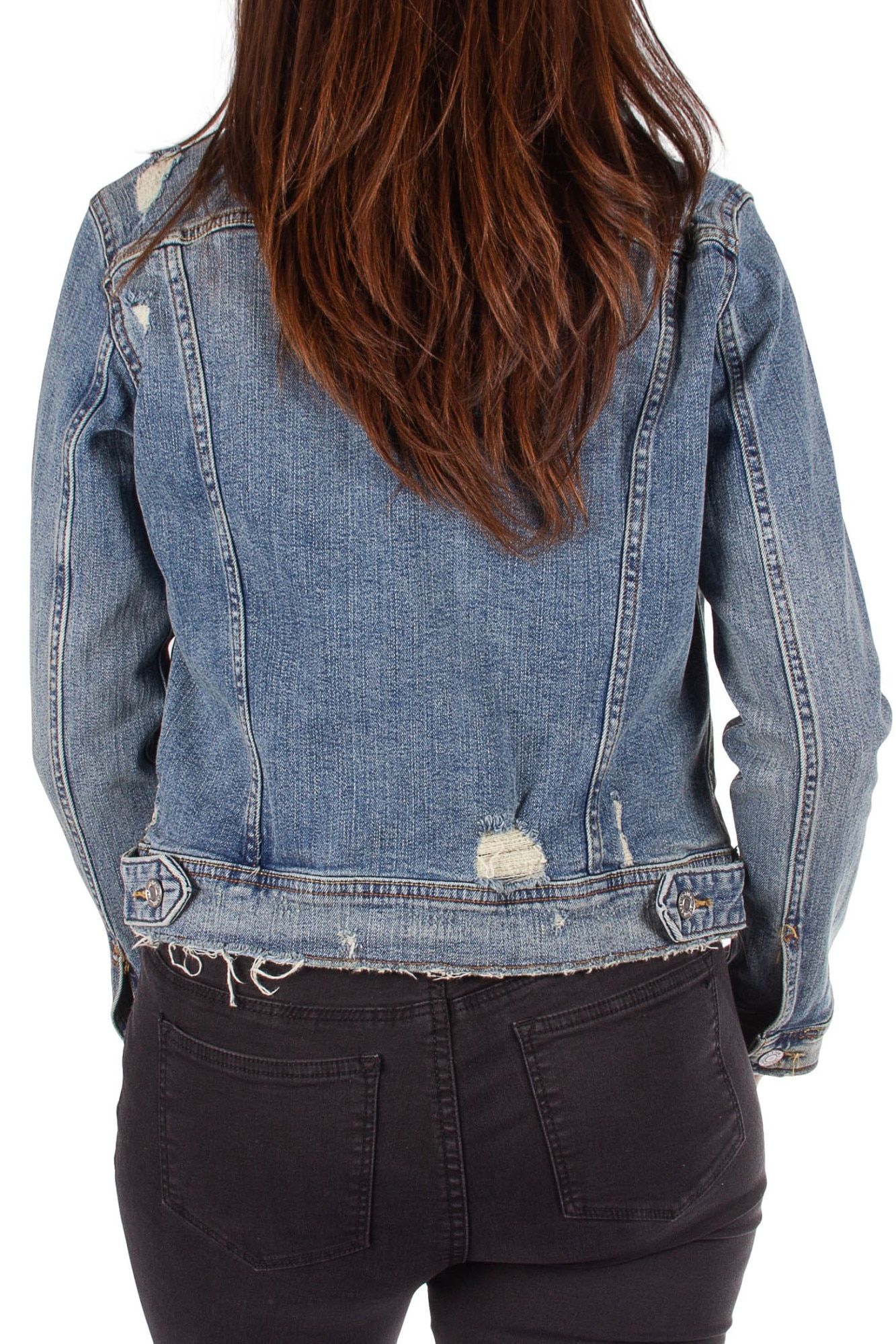 Geaca jeans, scurta, albastru, marime M - eMAG.ro