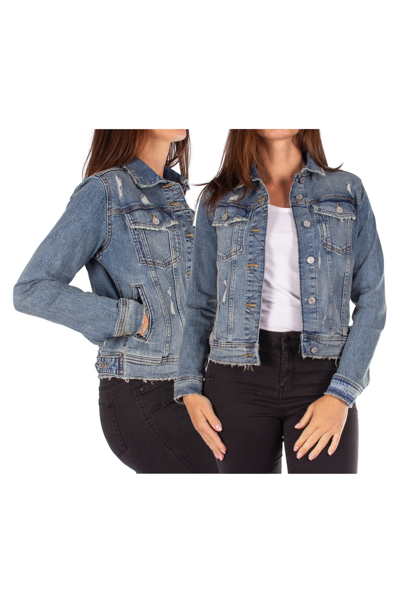 Geaca jeans, scurta, albastru, marime M - eMAG.ro