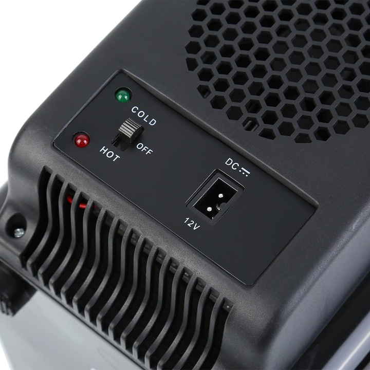 Mini frigider portabil cu suport de pahare, 6L, 12V, negru - eMAG.ro