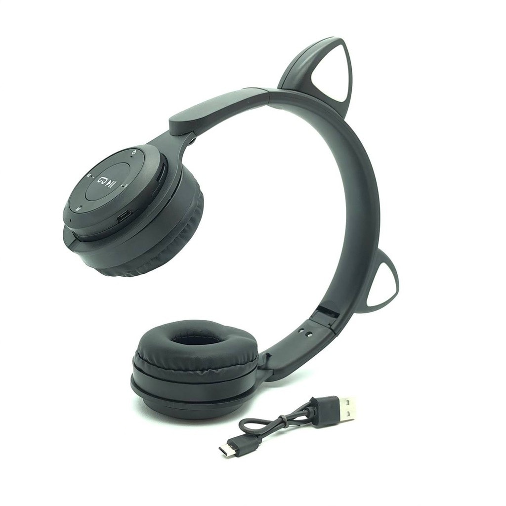 Casti wireless model Y08 Urechi Pisica, cu functii LED, microfon, Radio ...