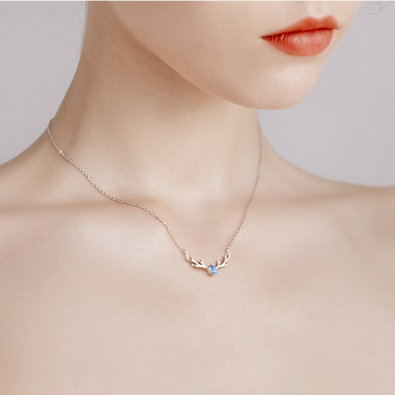 Set colier cercei cu pandantiv Pandantiv cu topaz cu simulare albastru ...