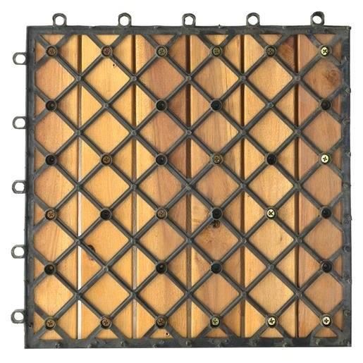 Podea de gradina/balcon din lemn, 10 buc, 30x30 cm, Malatec - eMAG.ro
