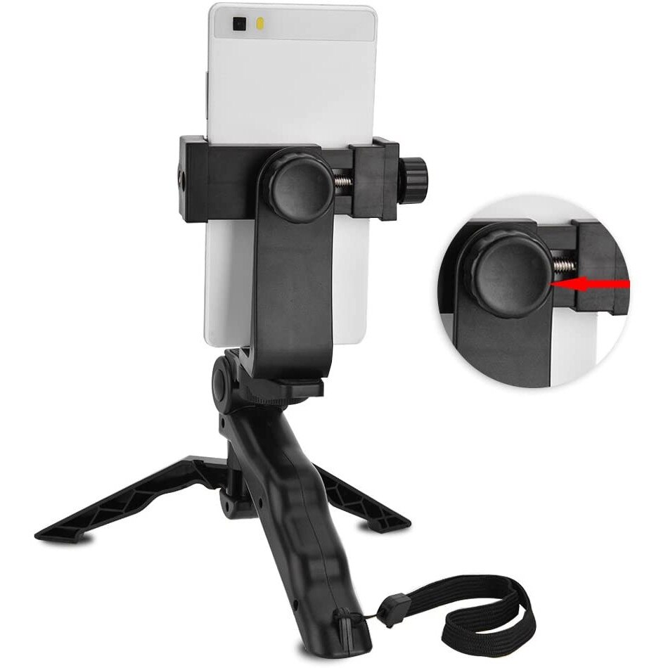 Trepied portabil pentru telefon, suport smartphone reglabil, compact si ...