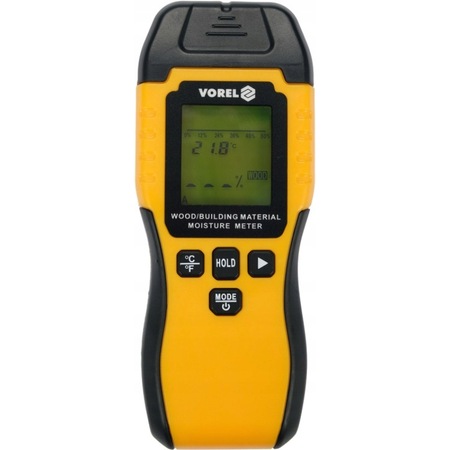 Детектор за влага в дърво Vorel 81751, Светещ дисплей, Автоматично ...