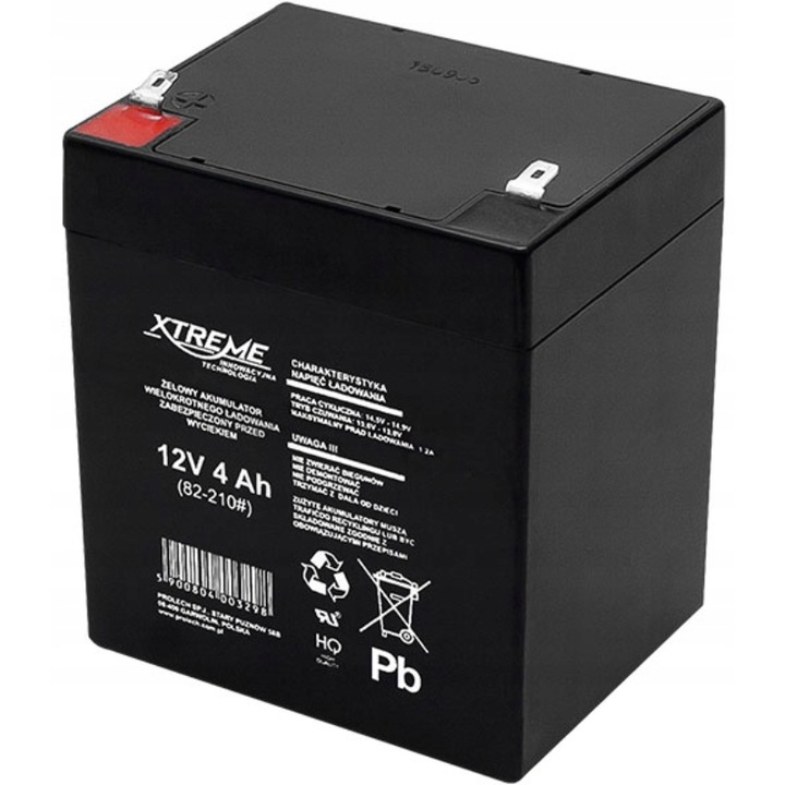 AGM akkumulátor, 12V, 4Ah, Fekete - eMAG.hu