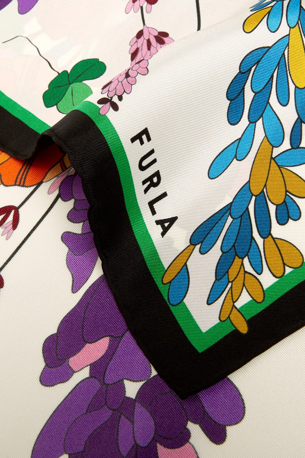 Furla, Esarfa din matase cu imprimeu Primula, Multicolor - eMAG.ro
