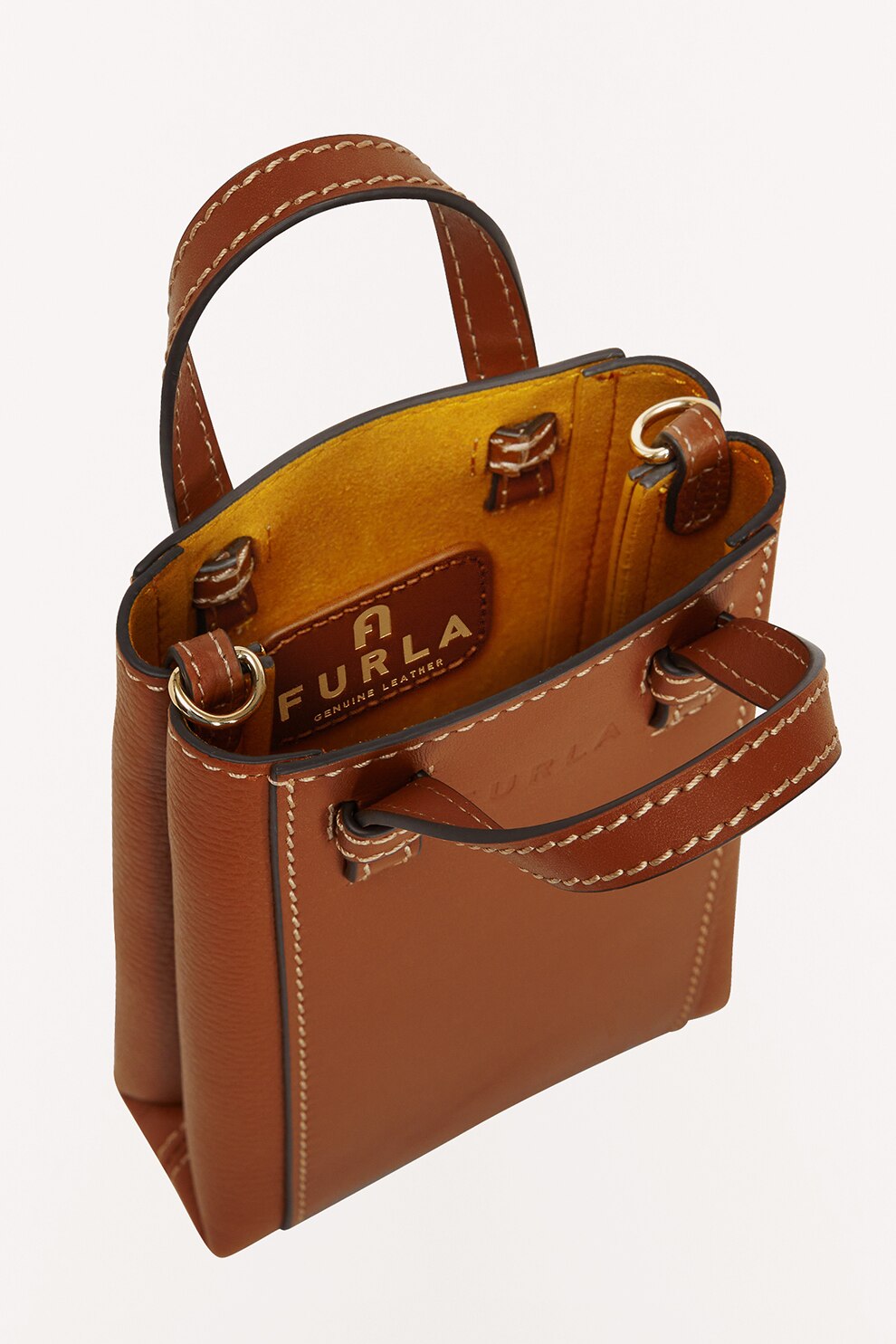 Furla, Geanta din piele cu bareta de umar Miastella, Maro scortisoara ...