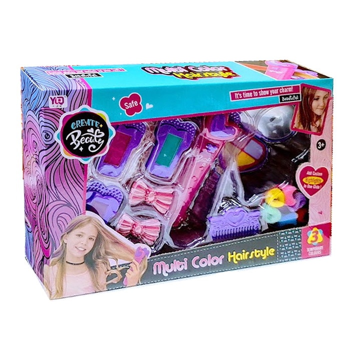 Set make up, colorarea parului in 3 culori, oglinda si accesorii pentru ...