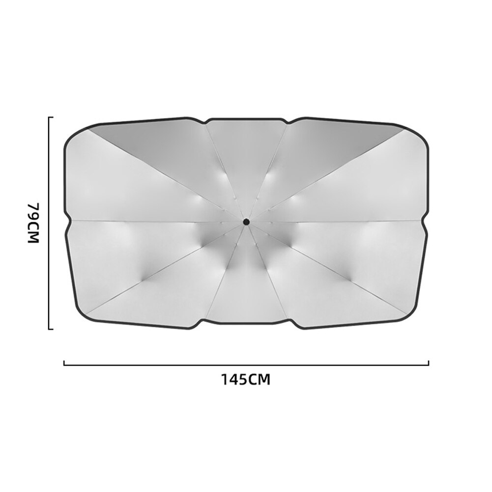 Parasolar auto tip umbrela, ABS/Nylon/Fier, 79x145 cm, Negru - eMAG.ro