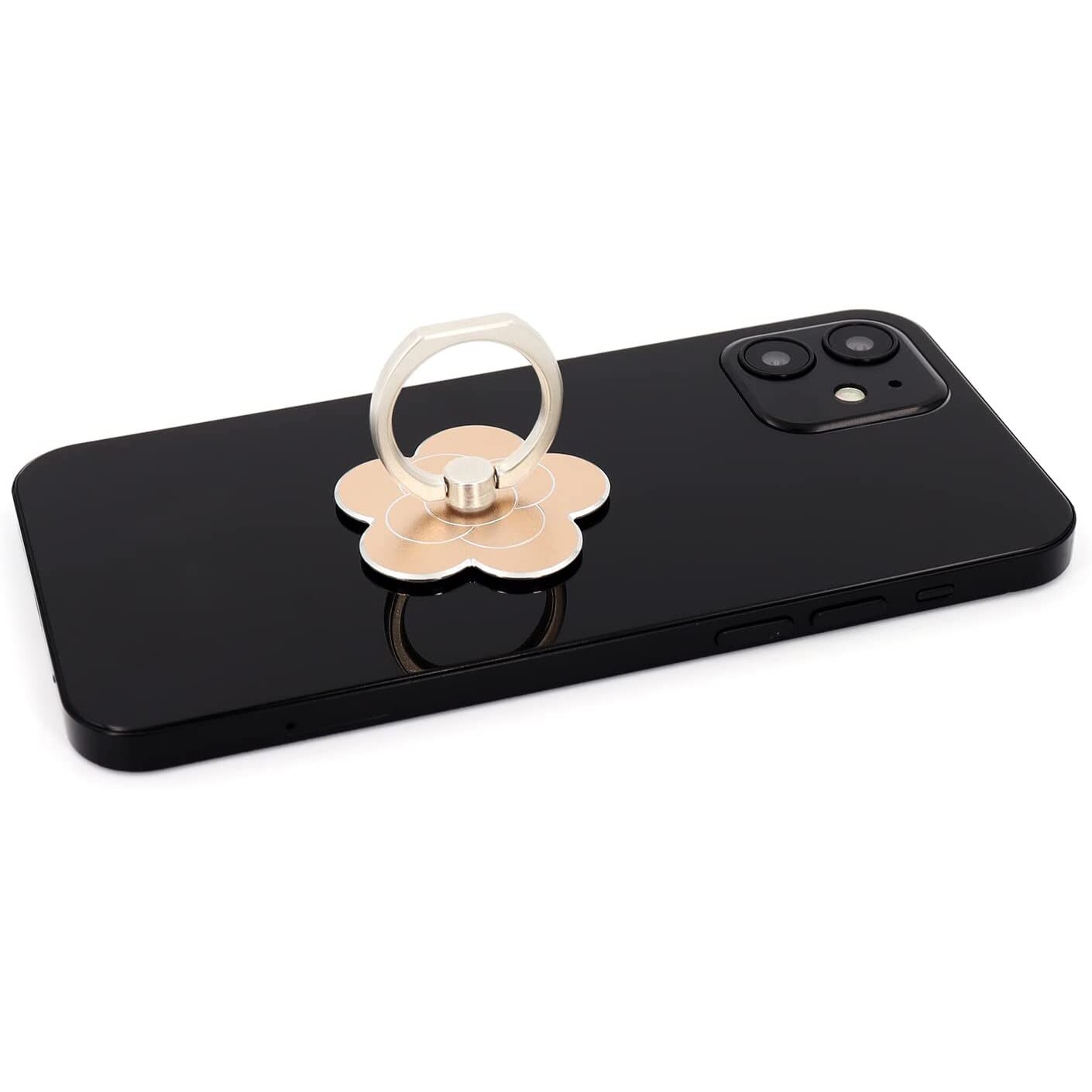 Suport tip inel pentru telefon, Model- Floare, Rotire 360 de grade ...