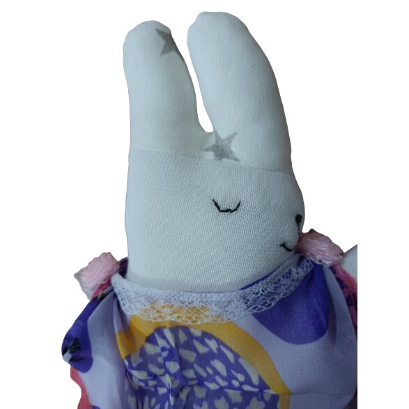 Jucarie textila, iepure, multicolor, 28 cm - eMAG.ro