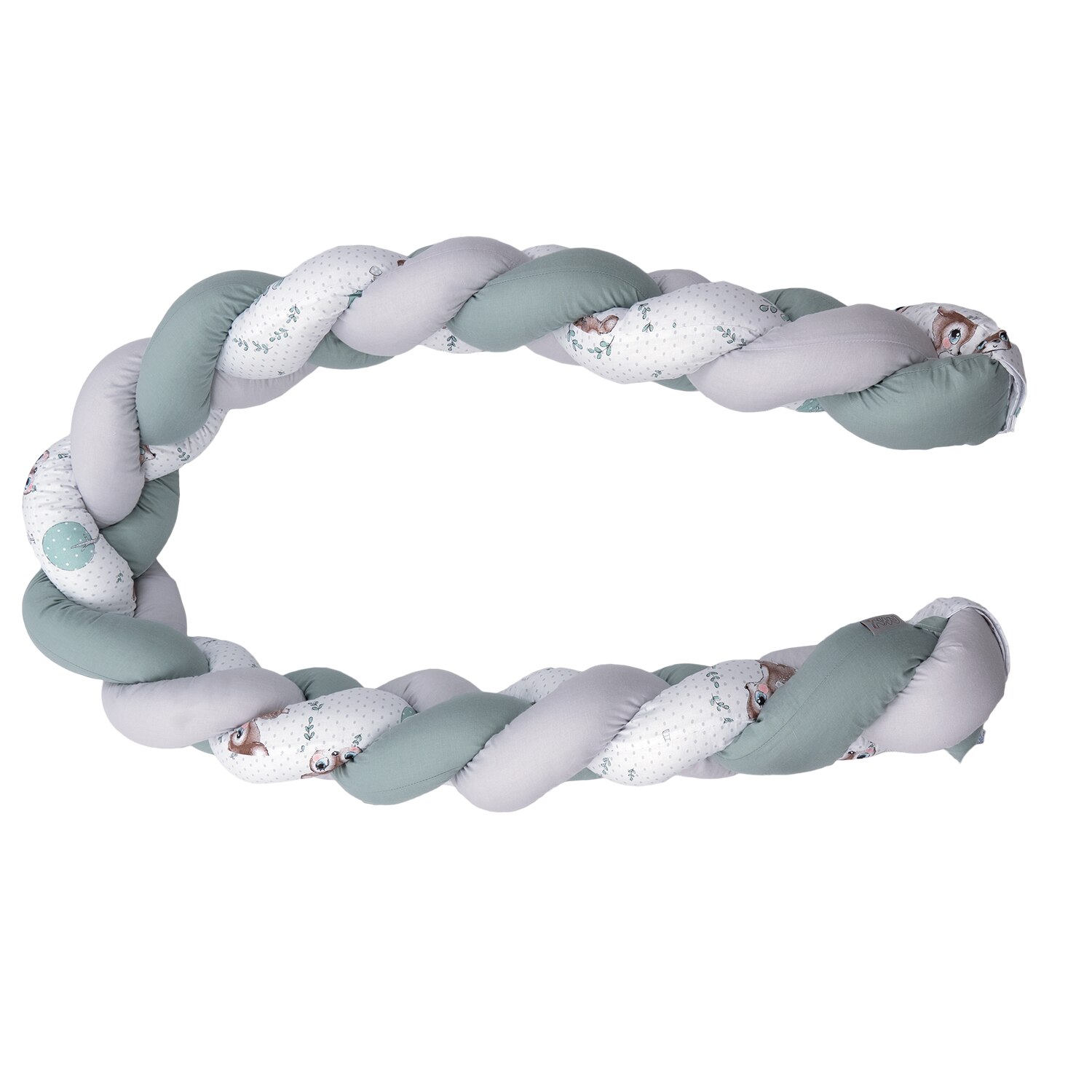 Aparatoare laterala pat Bumper impletit, inchidere velcro, Bumbac ...