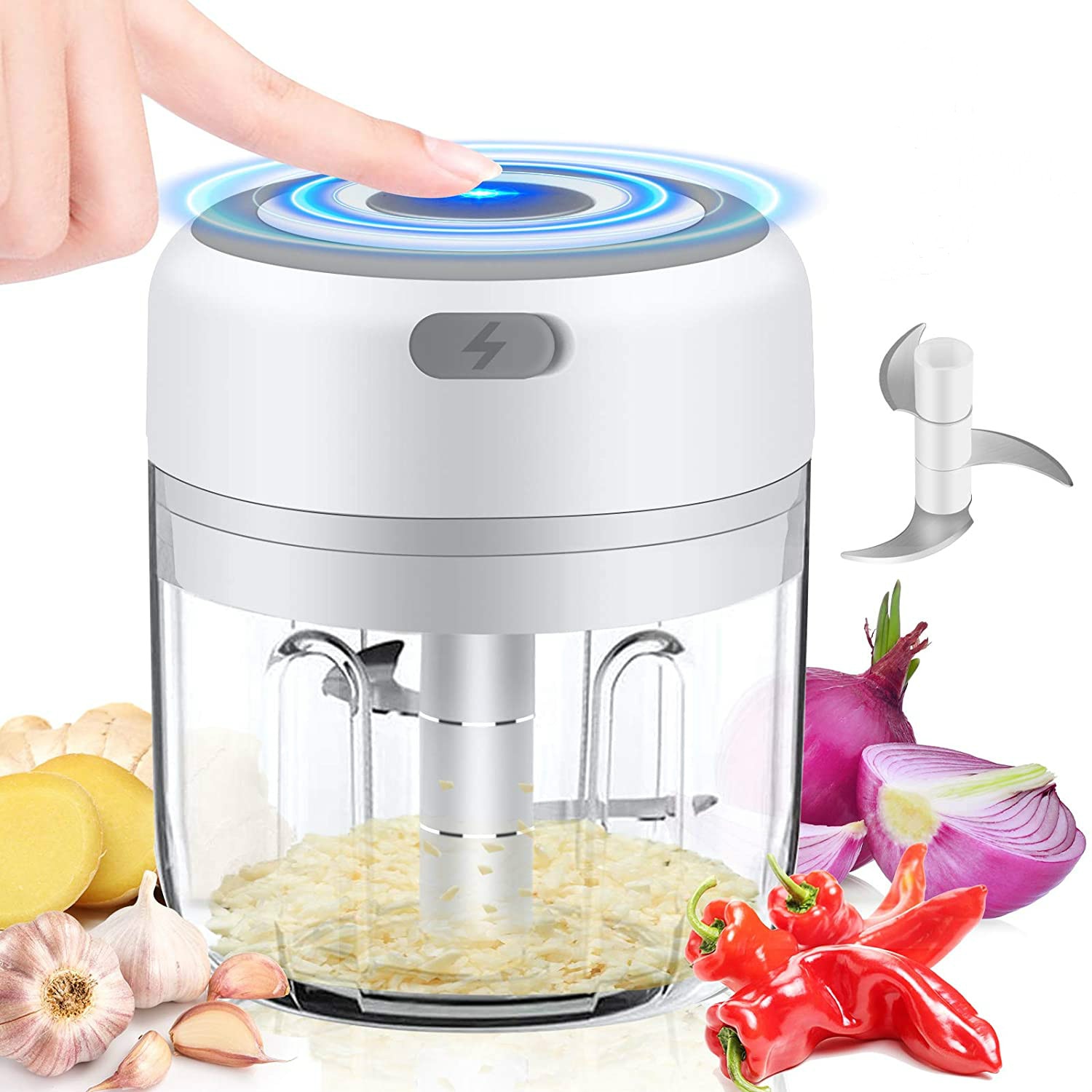 Mini tocator electric, 45W, 250ml, Alb - eMAG.ro