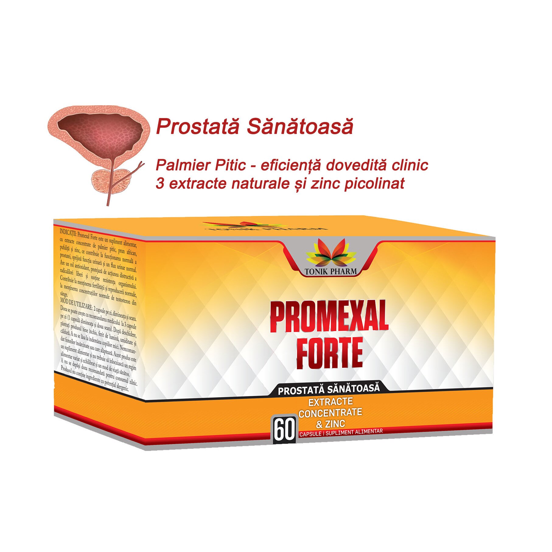 Promexal Forte - Prostata Sanatoasa, 60 capsule Tonik Pharm - eMAG.ro