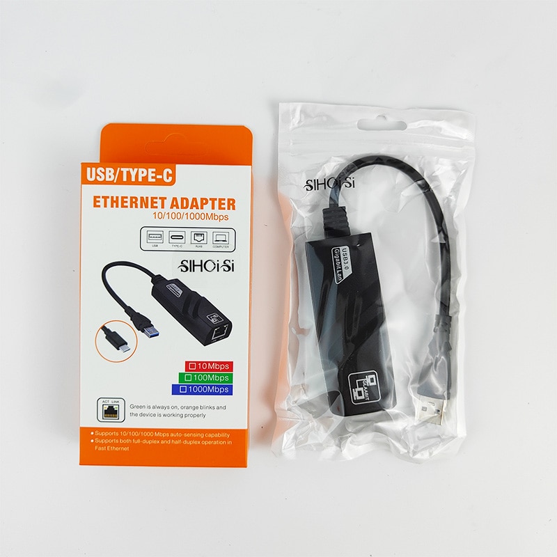 Adaptor internet, SIHOiSi, Ethernet Type C, 10/100/1000, Negru - eMAG.ro