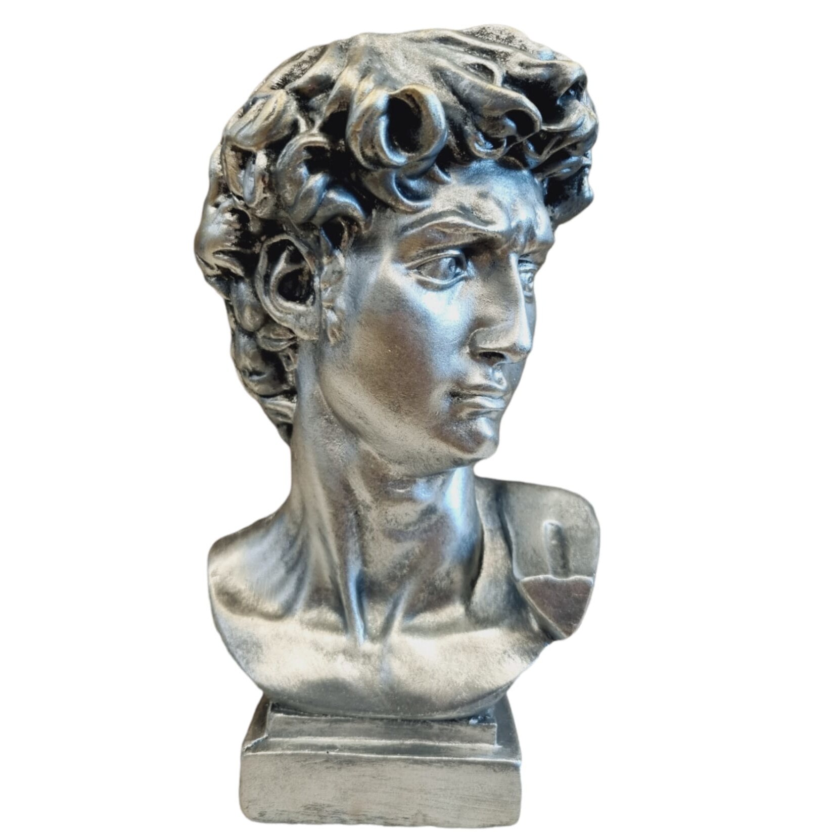 Ghiveci cap David, pe suport, argintiu, 30x17x16 - eMAG.ro