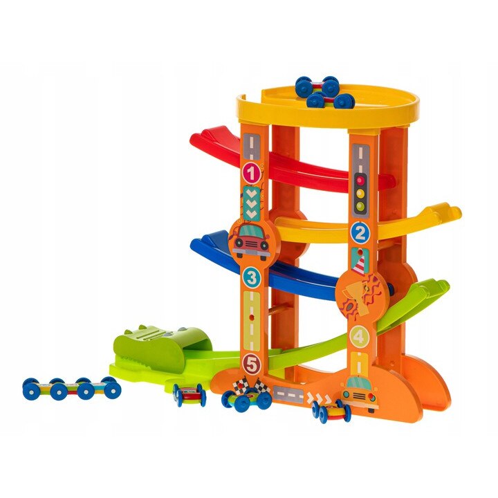 Jucarie pentru copii, Zola, pista de raliu cu etaje si 5 masinute ...