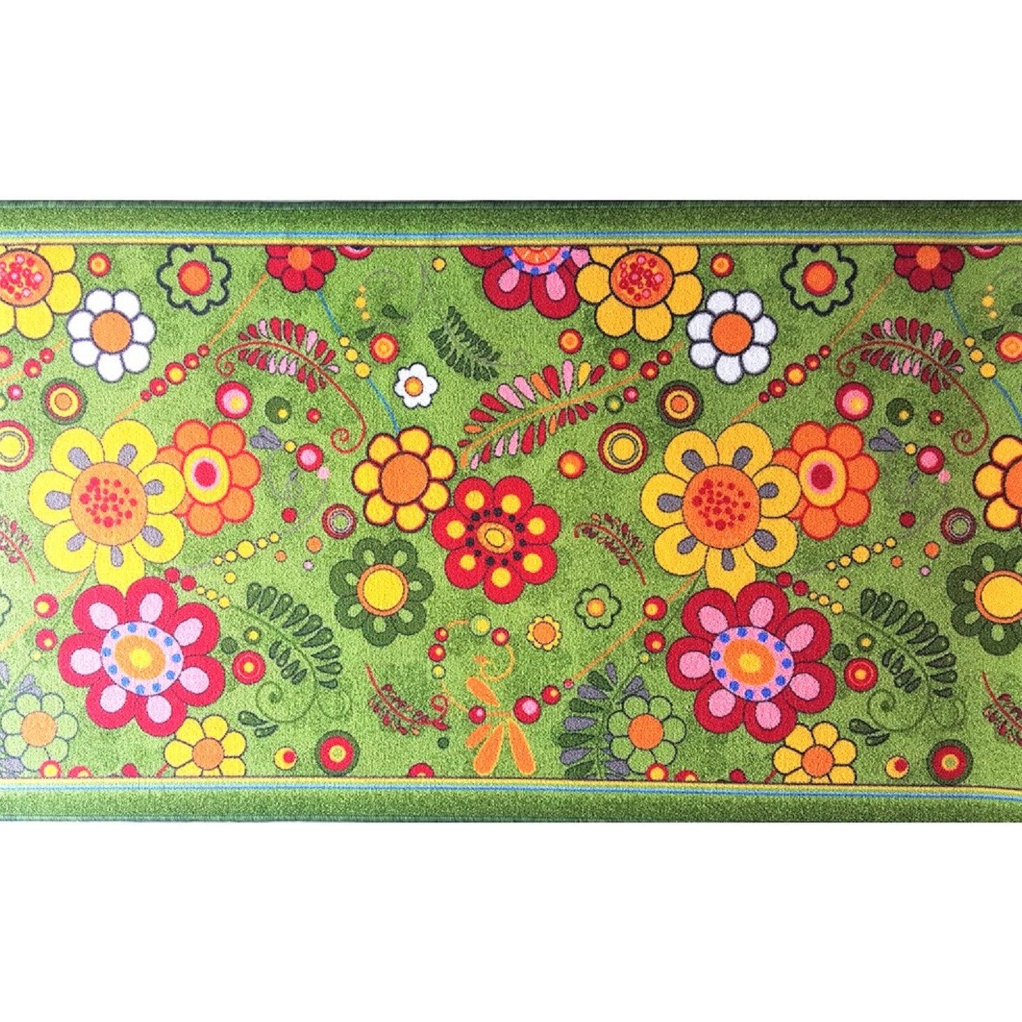 Traversa Flori 1177-B8, Verde, Latime 100 cm, 820 gr/mp - eMAG.ro