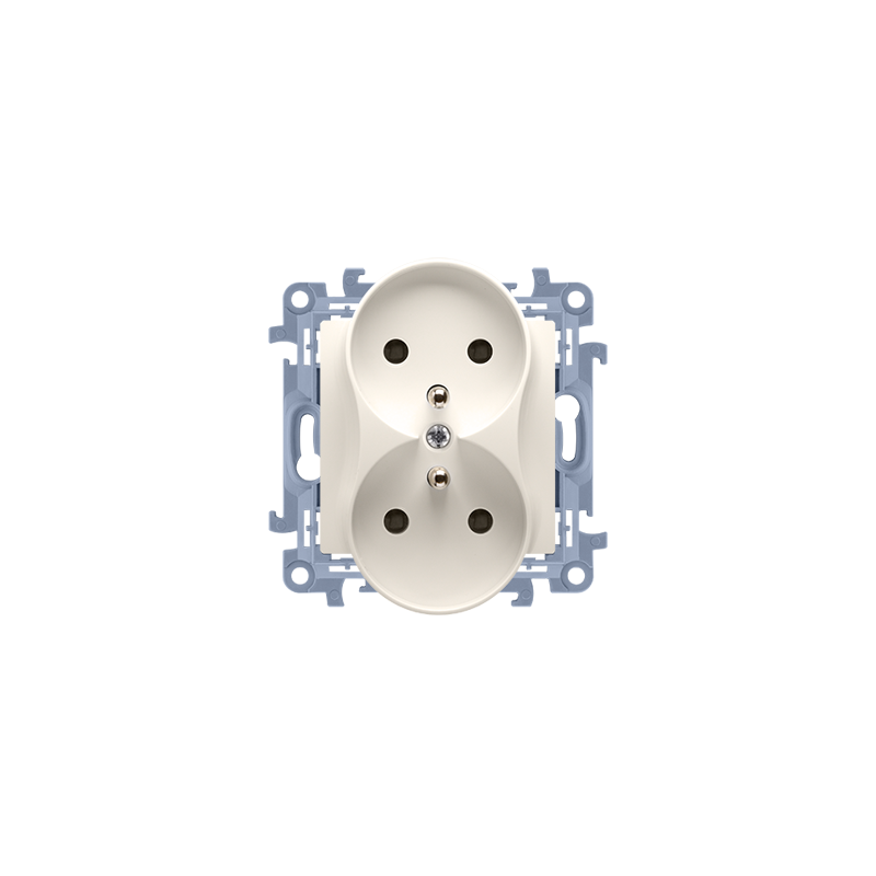 Priza dubla cu impamantare cu protectie modulara 16A 250V terminale cu ...