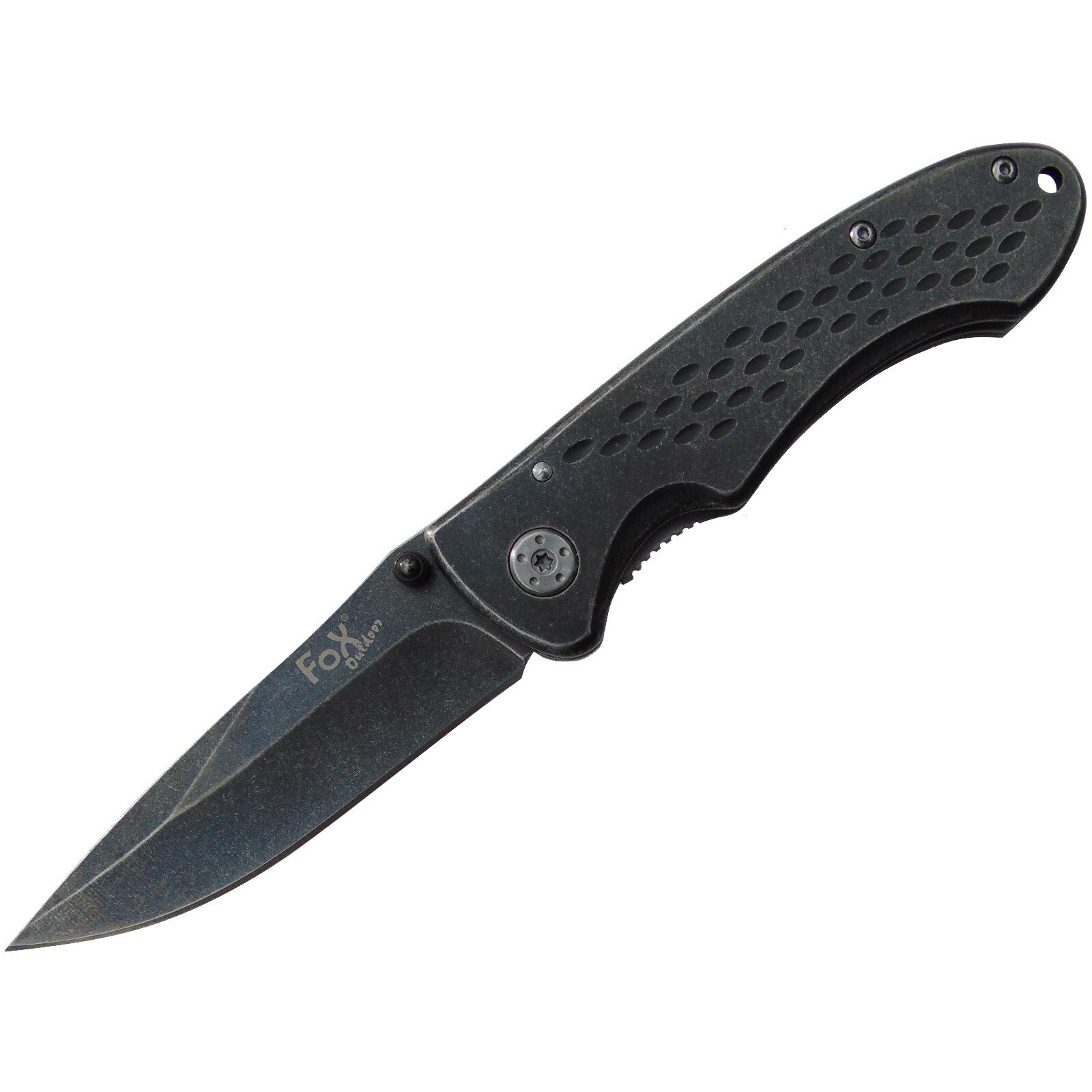 Cutit pliant Fox, Otel inoxidabil/Aluminiu, 19.5 cm, Negru - eMAG.ro