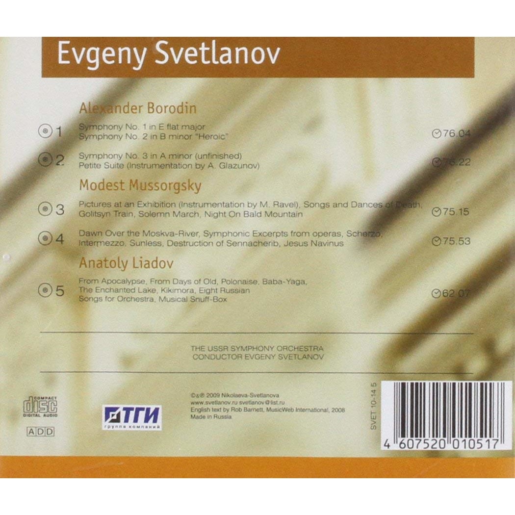 Borodin, Mussorgsky, Lyadov - Orchestral works / Evgeny Svetlanov 5CD - eMAG.ro