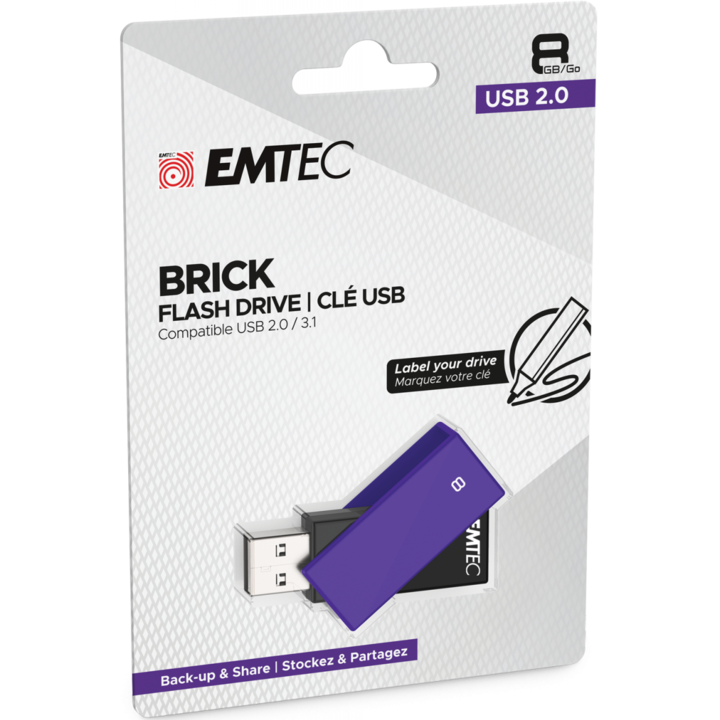 Unitate flash, EMTEC, 8GB, USB 2.0, Violet - eMAG.ro
