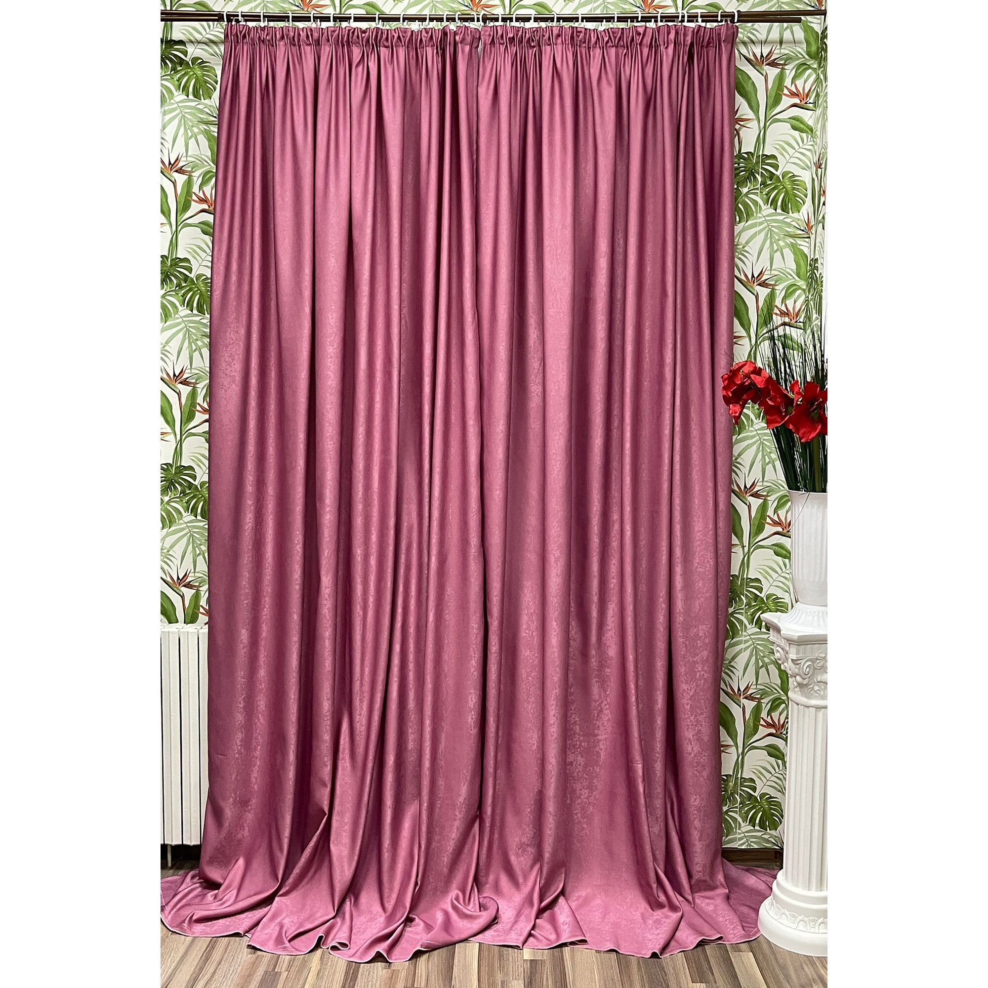 Set doua draperii semiopace uni roz, colectia "Monocrom by Liz Line ...