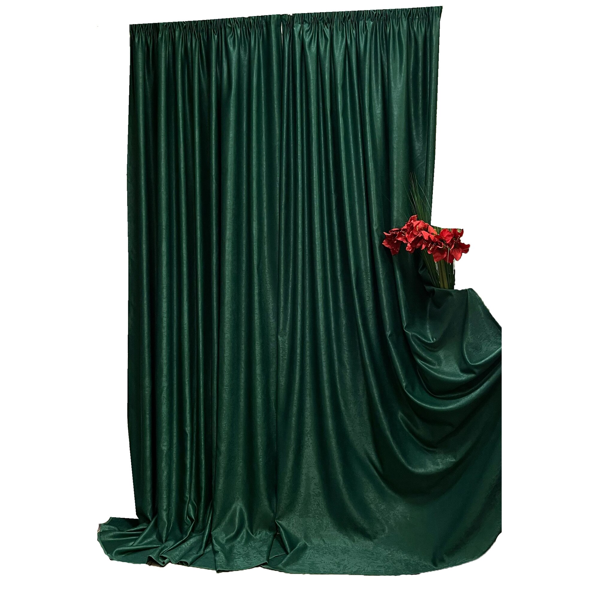 Set draperii semiopace, uni, culoare verde inchis, colectia "Monocrom ...