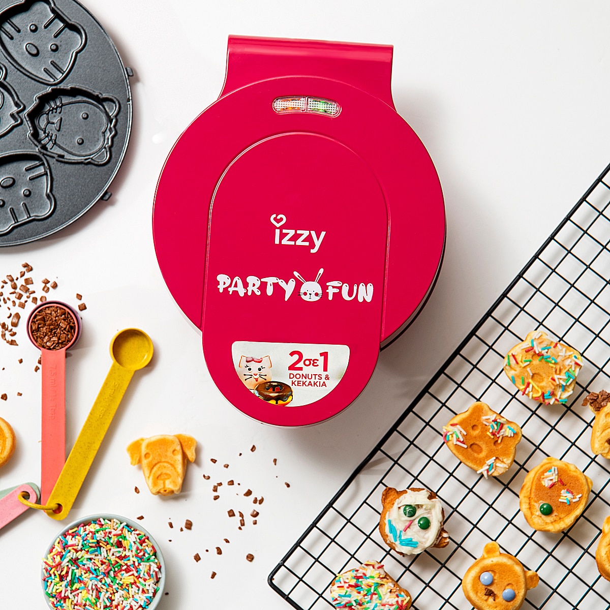 Гофретник Izzy Party Fun, 2в1, С подвижни чинии - eMAG.bg