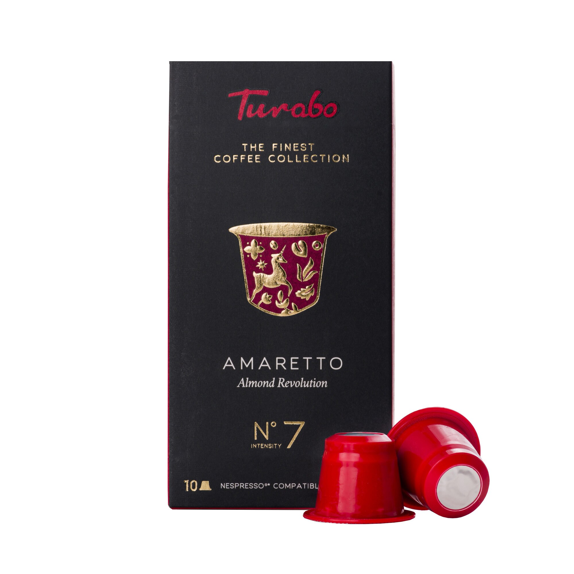 Capsule cafea, TURABO, Amaretto, 10 capsule compatibile Nespresso, 54gr ...