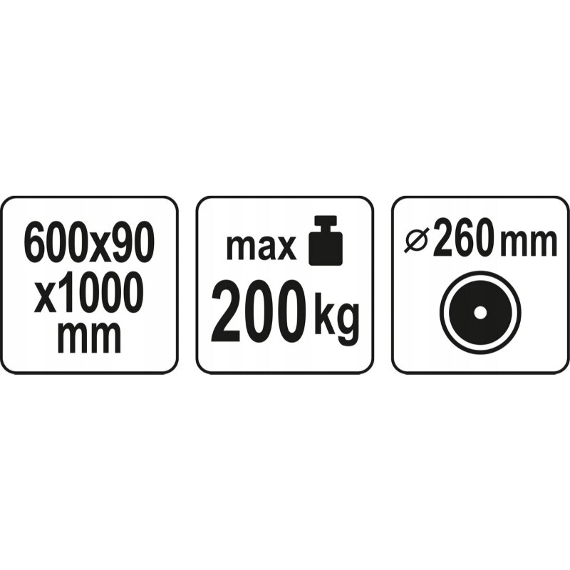 Carucior Yato YT-37434, Otel, 600 x 90 x 1000 mm, Capacitate maxima 200 ...