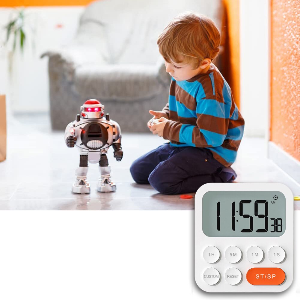 Timer digital bucatarie, cu display LCD mare si spate magnetic, 3 ...