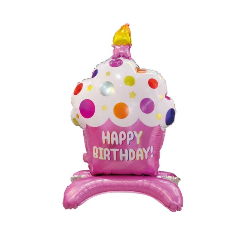 Balon folie briosa Happy Birthday roz Stand up 88 cm - eMAG.ro
