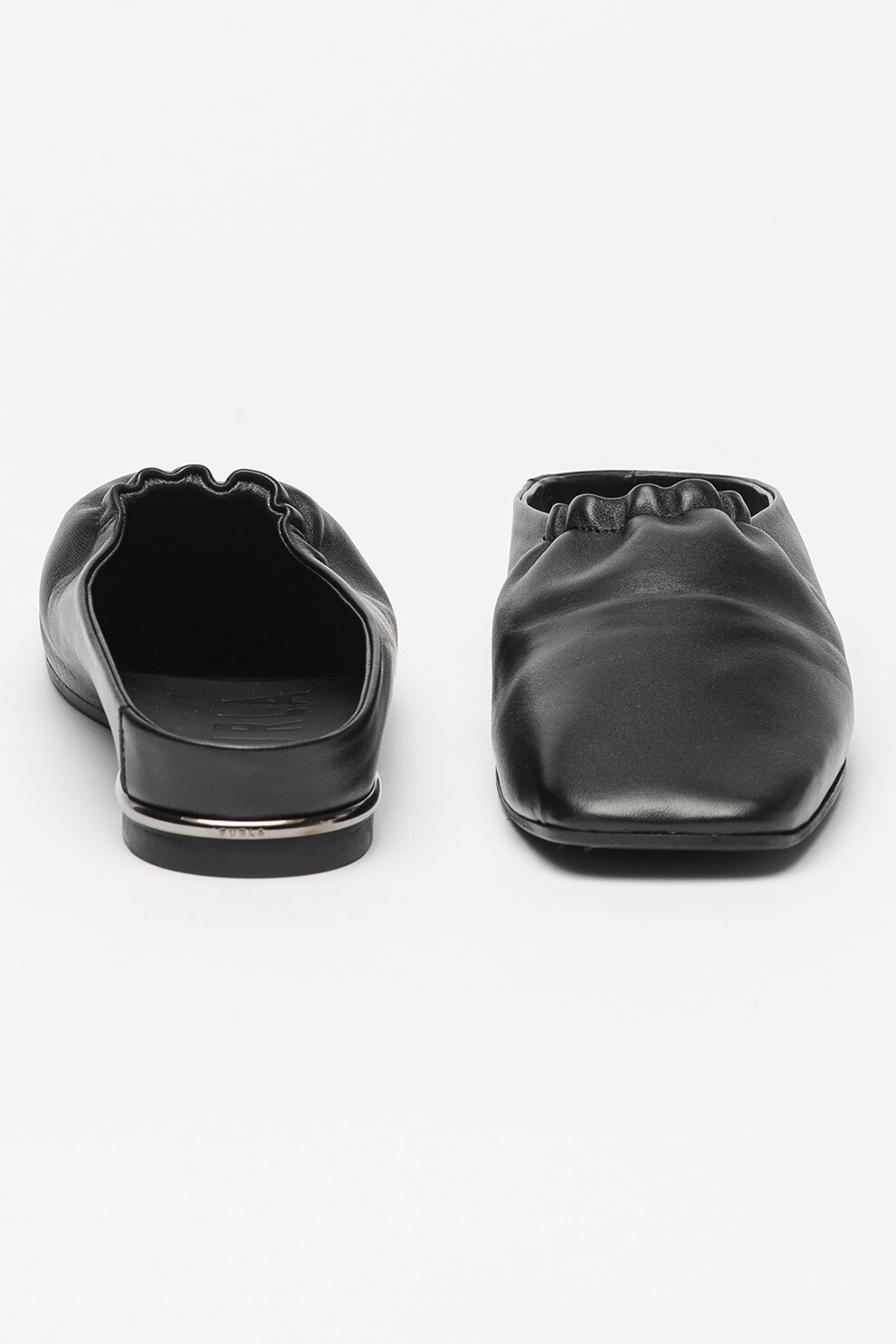 Furla, Saboti de piele cu toc patrat Primavera, Negru, 37 - eMAG.ro