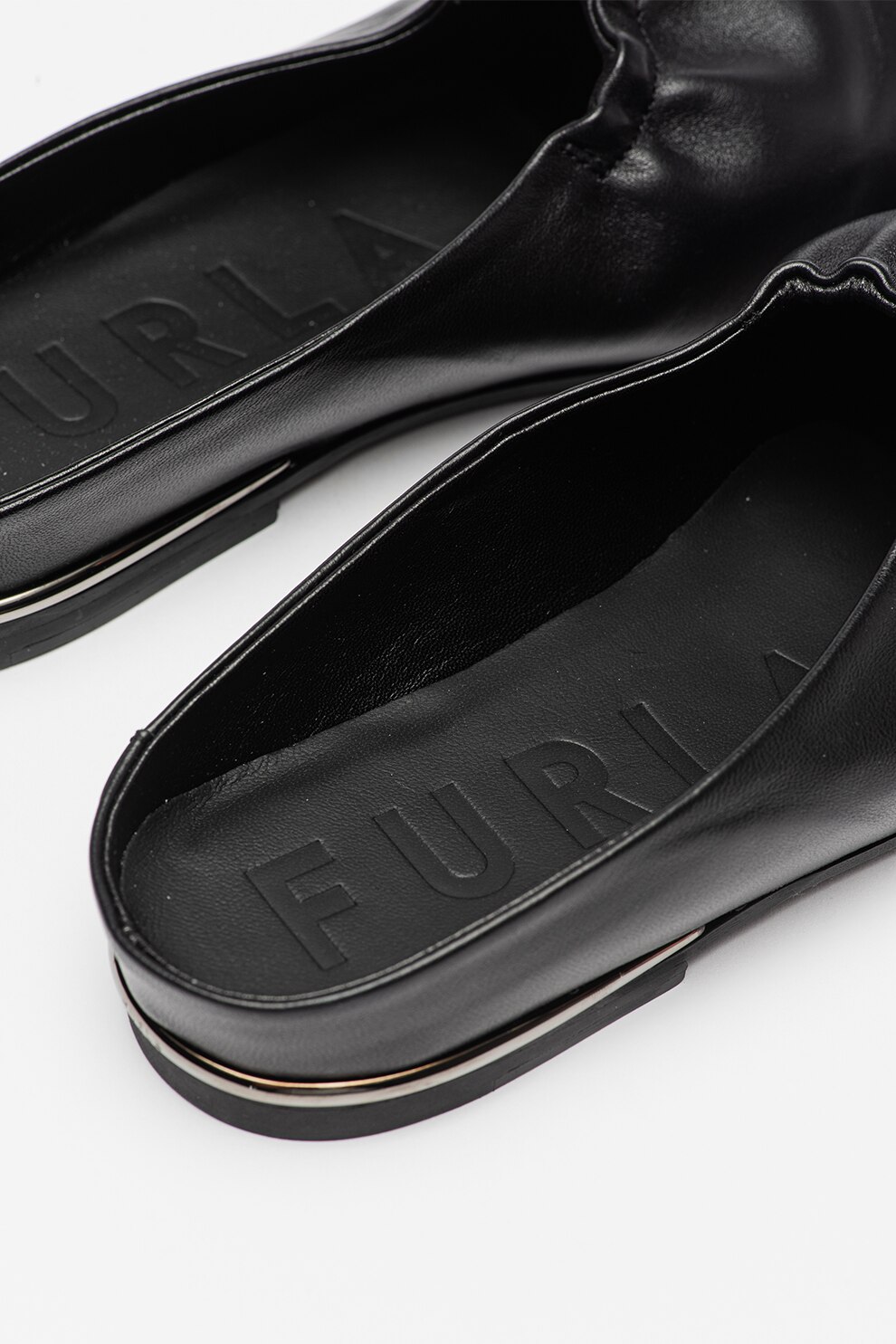 Furla, Saboti de piele cu toc patrat Primavera, Negru, 37 - eMAG.ro