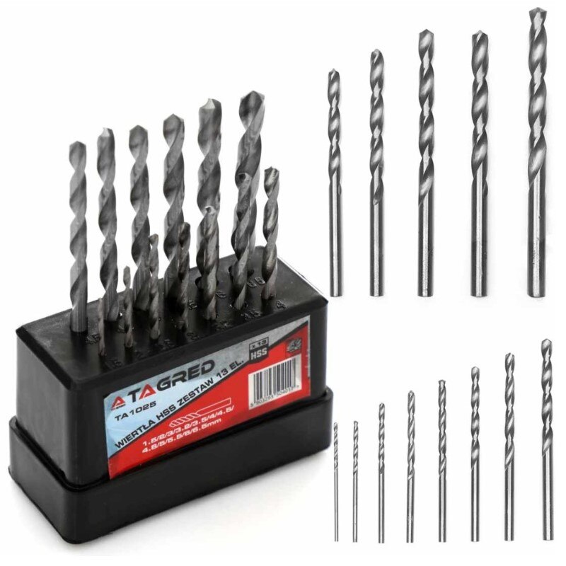 Set 13 buc burghiu metal, Tagred, 1,5-6,5 mm, otel HSS - eMAG.ro