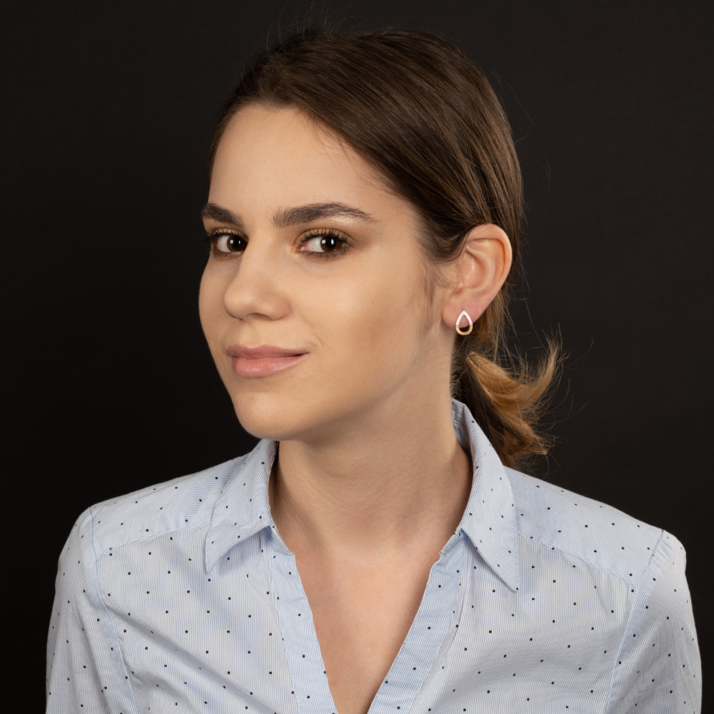 Ezüst 925 fülbevaló, csepp két színben Rose Gold - eMAG.hu